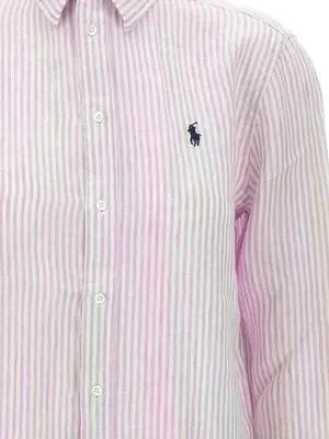 Polo Ralph Lauren Striped Linen Long-sleeve Shirt - Pink