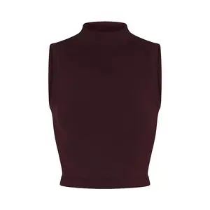 NIKESKIMS Vintage Seamless Mock Neck Bra Top 'currant - Red
