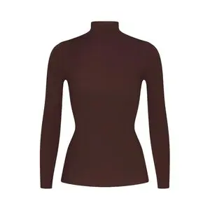 NIKESKIMS Weightless Layers Mock-neck Long-sleeve Top 'dark Roast - Brown
