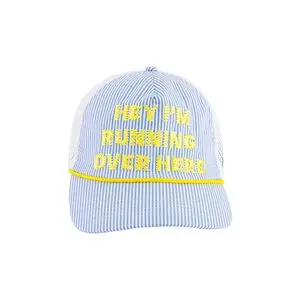 ALEX ZONO Hey, I'm Running Over Here Trucker Hat Stripe - Blue