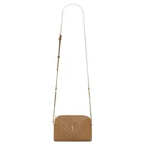 Saint Laurent Gaby Zipped Pouch 'dark Cork - Tan