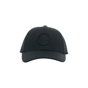 Stone Island 6 Panel Embroidery Compass Logo Cap - Black