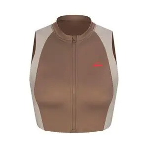 NIKESKIMS Shine Front-zip Bra 'truffle/stone - Tan