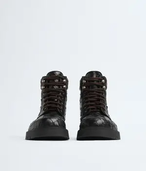 Bottega Veneta Haddock Lace-up Ankle Boot - Fondant
