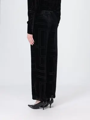 TOTEME Wide Leg Graphic Print Velvet Pants