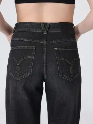 Versace Embellished Straight Leg Jeans - Black
