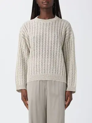 Brunello Cucinelli Linen Knit Top With Intertwined Ribs - Beige