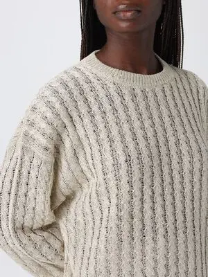 Brunello Cucinelli Linen Knit Top With Intertwined Ribs - Beige