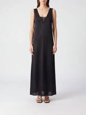 Zadig&Voltaire Lace Trim Maxi Dress - Black