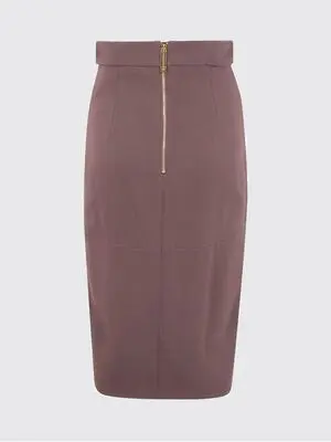 Elisabetta Franchi Midi Pencil Skirt With Belt - Brown