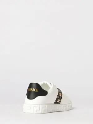 Versace Greca Embellished Leather Sneakers
