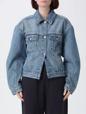 Jacquemus Cropped Denim Jacket With Classic Collar And Button Details - Blue