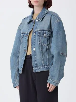 Jacquemus Cropped Denim Jacket With Classic Collar And Button Details - Blue