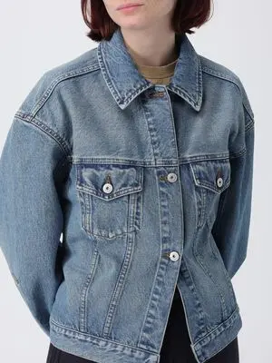 Jacquemus Cropped Denim Jacket With Classic Collar And Button Details - Blue