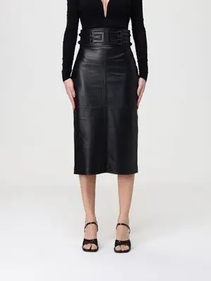 Elisabetta Franchi Belted Leather Skirt - Black