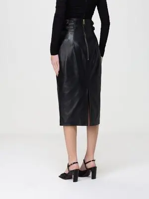 Elisabetta Franchi Belted Leather Skirt - Black