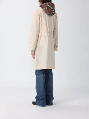 Burberry Stretch Nylon Raincoat With Check Interior