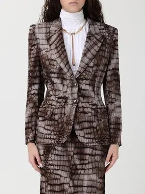 Elisabetta Franchi Crocodile Print Tailored Jacket