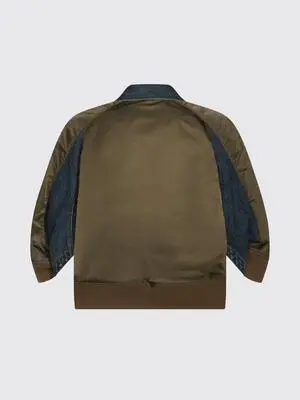 Sacai Denim And Nylon Jacket - Kaki