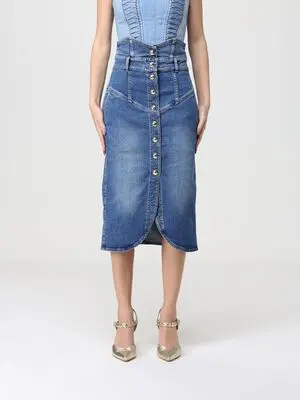 Elisabetta Franchi Button Detailed Denim Skirt