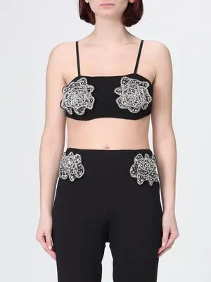 Pinko Embellished Cropped Top - Black