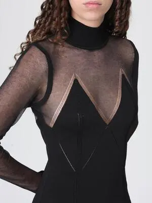 Elisabetta Franchi Mesh Detail Mini Dress