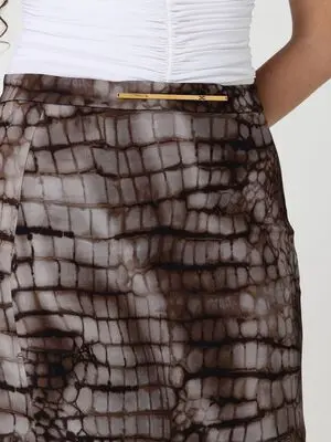 Elisabetta Franchi Viscose Skirt With Crocodile Print