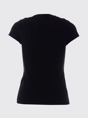 COURREGES Viscose Knit T-shirt With Embroidered Logo - Black