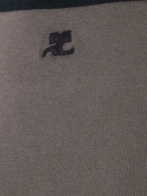 COURREGES Cotton Top With Logo - Grey