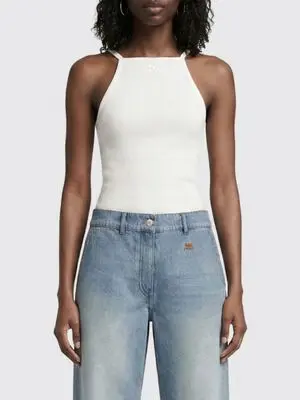COURREGES Cotton Top With Logo - White