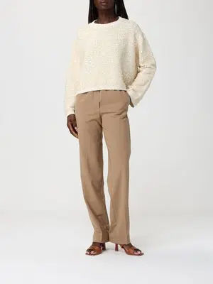 SEMICOUTURE Cotton Tweed Top With Embroidered Sequins