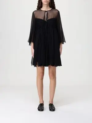 Chloé Silk Mini Dress - Black