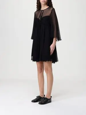 Chloé Silk Mini Dress - Black