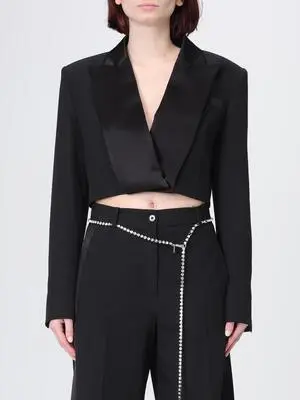 Pinko Cropped Blazer With Shawl Collar - Black