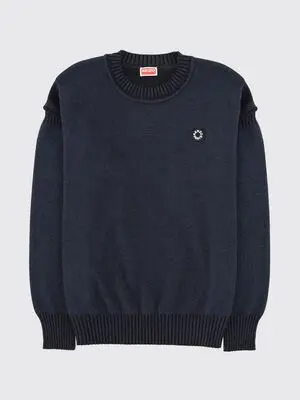 Kenzo Cotton Jumper With Contrast Logo - Black