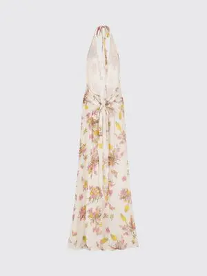 Blumarine Floral Viscose Maxi Dress - Brown