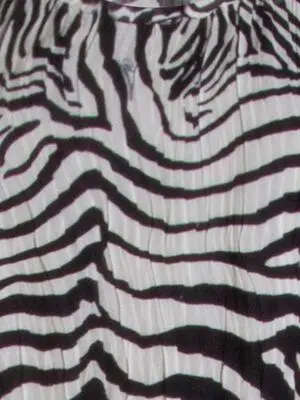 Blumarine Zebra Print Viscose Kaftan Dress - White