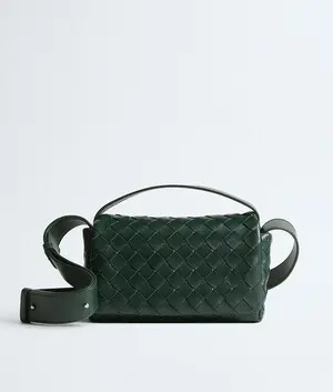 BOTTEGA  VENETA Intrecciato Mini Bag With Flap - Alpi Green