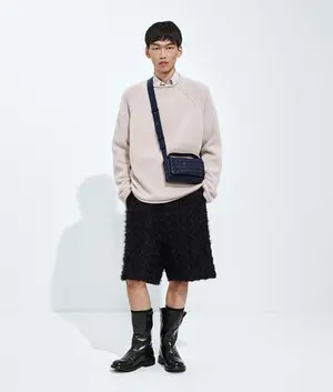Bottega Veneta Intrecciato Mini Bag With Flap - Midnight