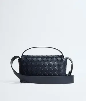 Bottega Veneta Intrecciato Mini Bag With Flap - Midnight