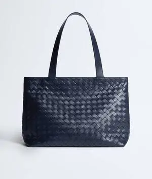 Bottega Veneta Small Intrecciato Zipped Tote - Midnight
