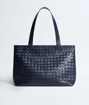 BOTTEGA  VENETA Intrecciato Zipped Tote - Midnight