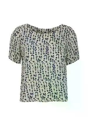 KAOS Printed Round-neck Blouse - Neutrals