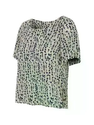 KAOS Printed Round-neck Blouse