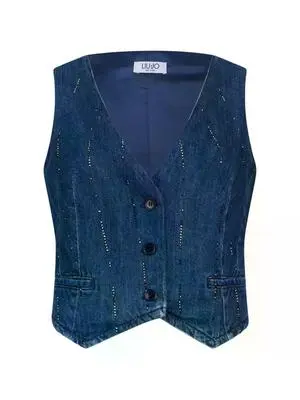 Liu Jo Rhinestone Waistcoat - Blue