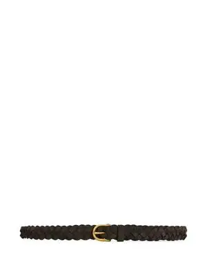 LARDINI Braided Leather Belt - Brown