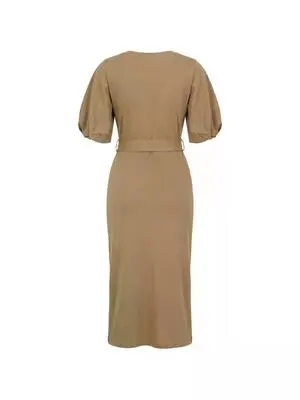 Ralph Lauren Belted Puff-sleeve Dress