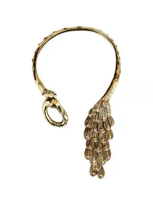 Chloé Peacock Feather Necklace - Gold