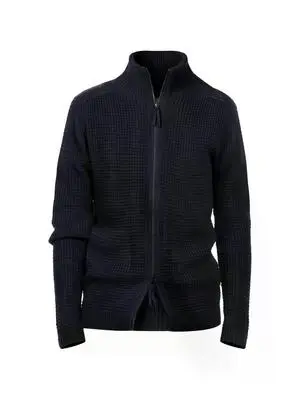 HANNES ROETHER Textured Zip Jacket - Blue