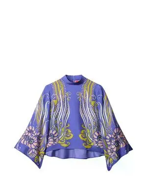 La DoubleJ Make An Exit Floral Print Top - Purple